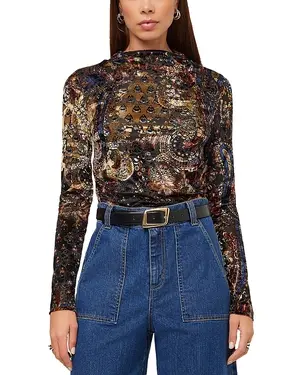 Fifteen Twenty Khami Velvet Burnout Top - Print