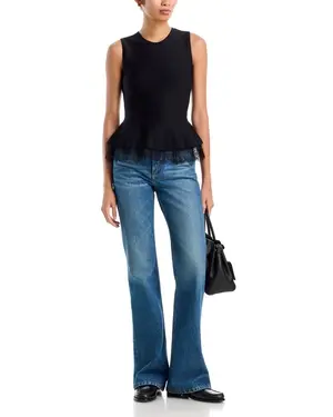 Alexander McQueen Lace Peplum Top