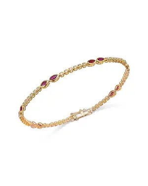 Bloomingdale'S Ruby And Diamond Tennis Bracelet In 14k Yellow - Gold