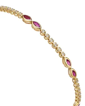 Bloomingdale'S Ruby And Diamond Tennis Bracelet In 14k Yellow