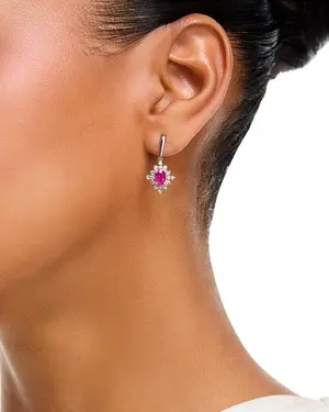 Bloomingdale'S Ruby & Diamond Drop Earrings In 14k Gold