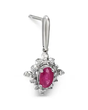 Bloomingdale'S Ruby & Diamond Drop Earrings In 14k Gold