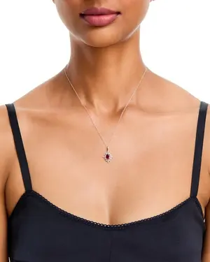 Bloomingdale'S Ruby And Diamond Pendant Necklace In 14k White Gold