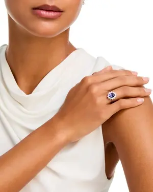 Bloomingdale'S Tanzanite And Diamond Ring In 14k White Gold