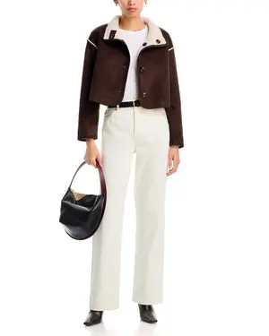Velvet By Graham & Spencer Esme Cropped Jacket - Espresso Brown