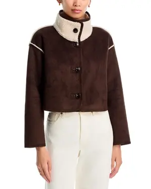 Velvet By Graham & Spencer Esme Cropped Jacket - Espresso Brown