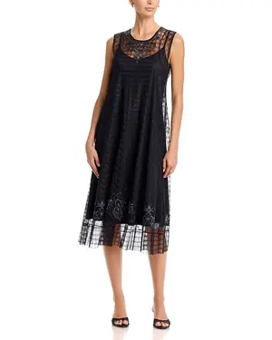 Johnny Was Luigiana Midi Slip Dress - Black