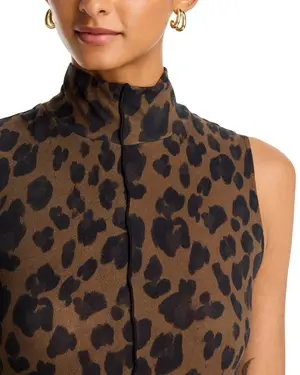 Velvet By Graham & Spencer Kelestine Leopard Print Cotton Midi Dress