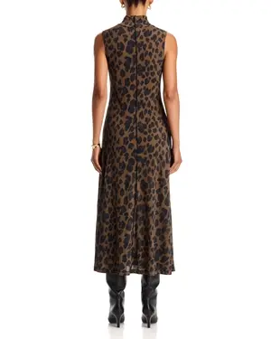 Velvet By Graham & Spencer Kelestine Leopard Print Cotton Midi Dress
