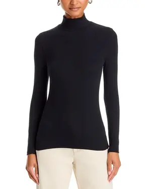 FRAME The Rib Turtleneck Tee - Black