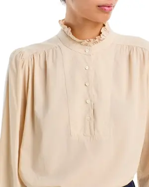 Xirena Dorien Cotton Ruffle Collar Top