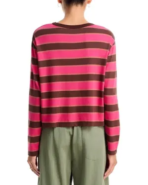 Xirena Terrance Cotton Long Sleeve Tee - Chocolate Cherry