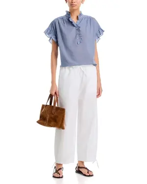 Xirena Brie Printed Ruffle Trim Blouse