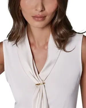 Donna Karan New York Scarf Neck Sleeveless Blouse