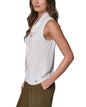 Donna Karan New York Scarf Neck Sleeveless Blouse