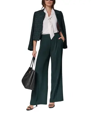 Donna Karan New York Fringe Trim Open Front Jacket