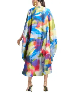Natori Kumo Printed Satin Circle Caftan