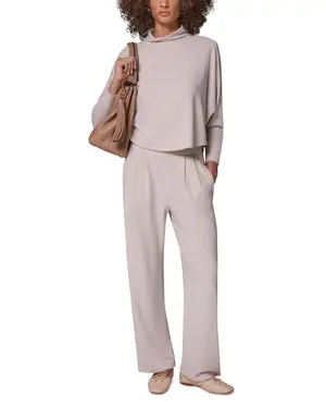 DONNA KARAN WEEKEND Brushed Jersey Pleated Pants