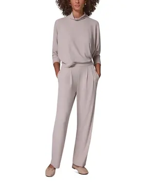 DONNA KARAN WEEKEND Brushed Jersey Pleated Pants