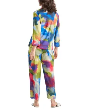 Natori Kumo Printed Satin Notched Collar Pajama Set