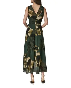 Donna Karan New York Printed Chiffon Faux Wrap Dress