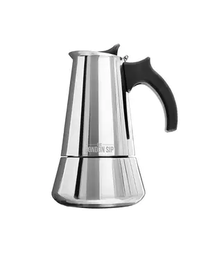 THE LONDON SIP Stainless Steel Espresso Maker, 10 Cup - Silver