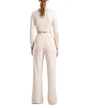 Natori Bliss Essentials Wide Leg Pants - Wheat