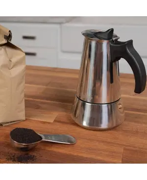 THE LONDON SIP Espresso Maker & Coffee Spoon Bundle, 10 Cup