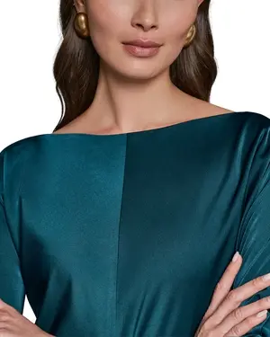 Donna Karan New York Satin High-low Flounce Hem Dress