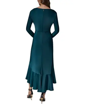 Donna Karan New York Satin High-low Flounce Hem Dress