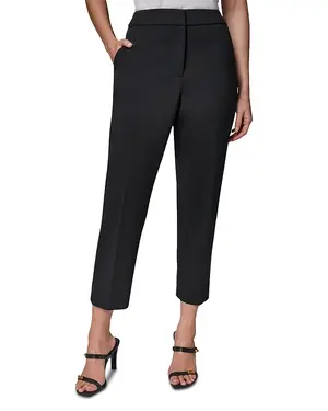 Donna Karan New York Mid Rise Slim Ankle Pants - Black