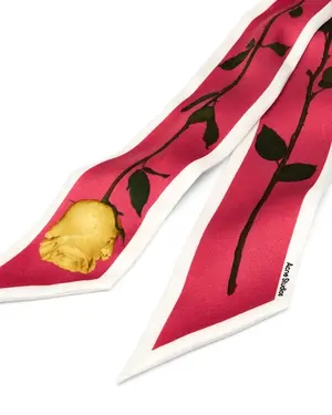 Acne Studios Yellow Rose Long Silk Scarf