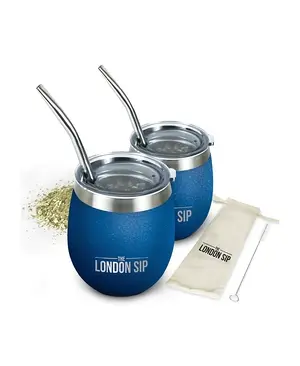 THE LONDON SIP Yerba Mate Cup Set, 8 Oz Blue