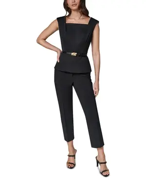 Donna Karan New York Sleeveless Peplum Top With Square Neckline