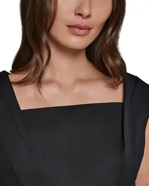 Donna Karan New York Sleeveless Peplum Top With Square Neckline