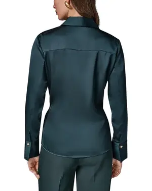 Donna Karan New York Hardware Trim Side Ruched Blouse