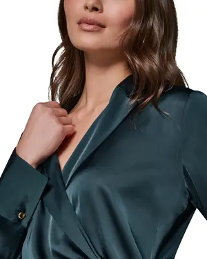 Donna Karan New York Hardware Trim Side Ruched Blouse
