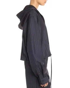 Acne Studios Wool Hooded Button Front Top
