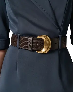 Donna Karan New York Belted Notched Lapel Dress