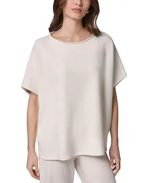 DONNA KARAN WEEKEND Donna Karan Luxe Cotton Dolman Sleeve Boat Neck Sweater