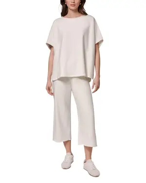DONNA KARAN WEEKEND Donna Karan Luxe Cotton Dolman Sleeve Boat Neck Sweater