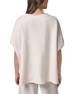 DONNA KARAN WEEKEND Donna Karan Luxe Cotton Dolman Sleeve Boat Neck Sweater