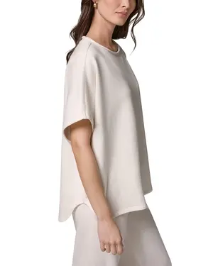 DONNA KARAN WEEKEND Donna Karan Luxe Cotton Dolman Sleeve Boat Neck Sweater