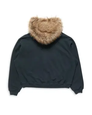 Acne Studios Faux Fur Trim Zip-up Sweatshirt