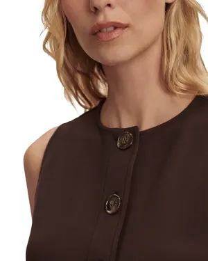 Varley Button Through Tank Top - Coffee Bean