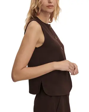 Varley Button Through Tank Top - Coffee Bean