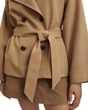 Varley Maddox Short Trench Coat - Light Tan