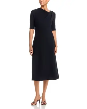 Rickie Freeman For Teri Jon Asymmetrical Drape Dress