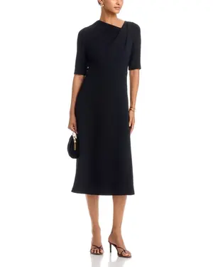 Rickie Freeman For Teri Jon Asymmetrical Drape Dress