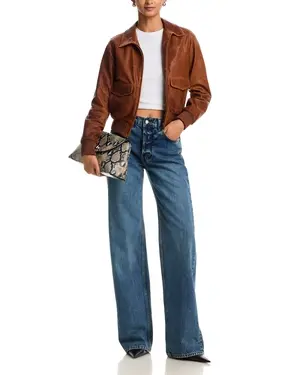 RE/DONE Quinn Leather Bomber Jacket